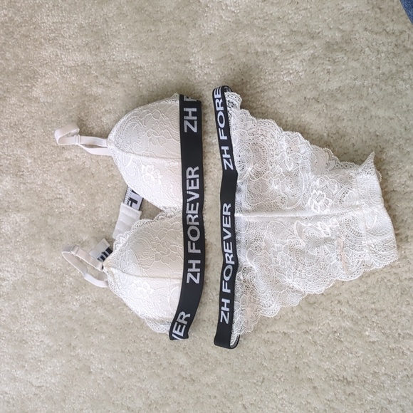 ZH Forever | Intimates & Sleepwear | New Sexy Floral Lace White Bra And ...